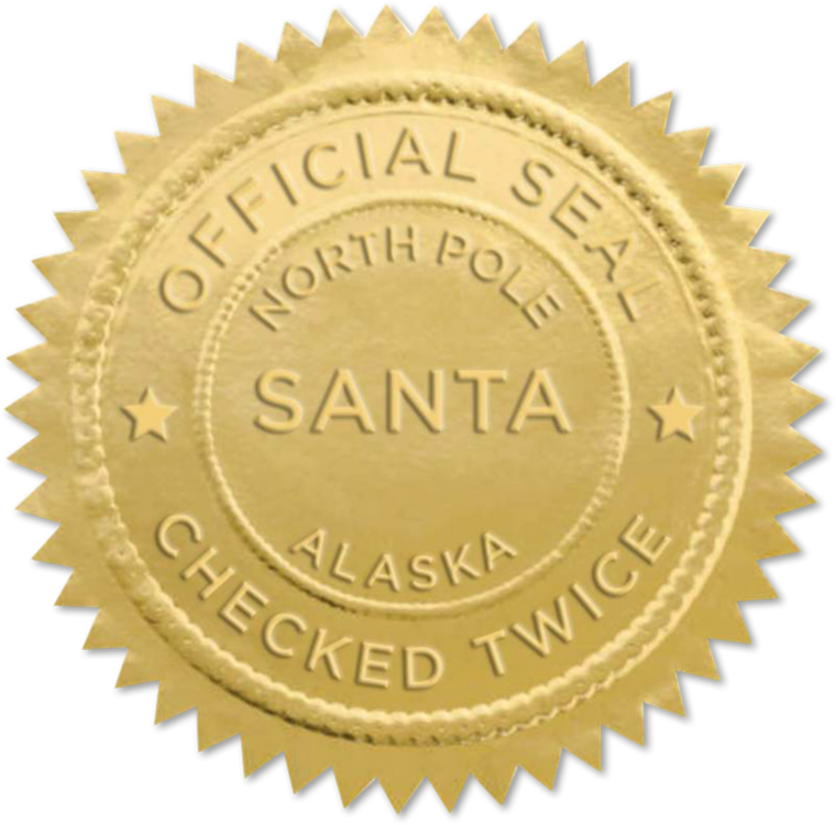 Blank Official Santa Seals (Set of 6)-Gold | Folders.com