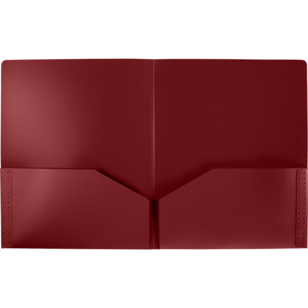 Blank 9 1/2 x 11 3/4 Poly Folder-Maroon | Folders.com